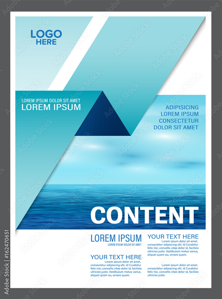 Summer Sea and blue sky presentation layout design template background ...