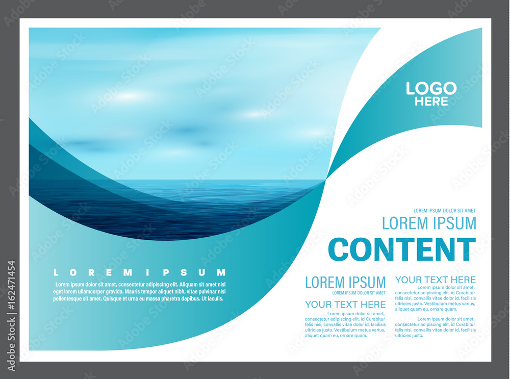 Summer Sea and blue sky presentation layout design template background ...