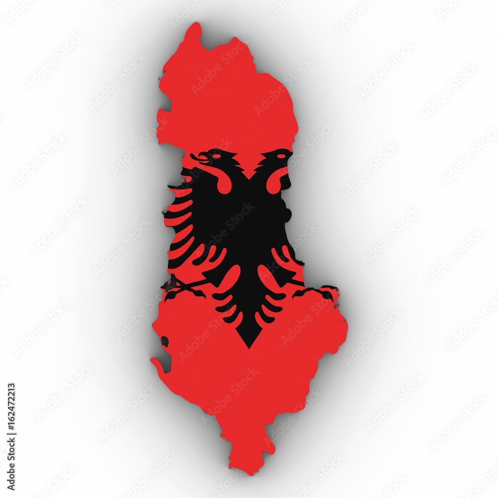 Albania Map Flag