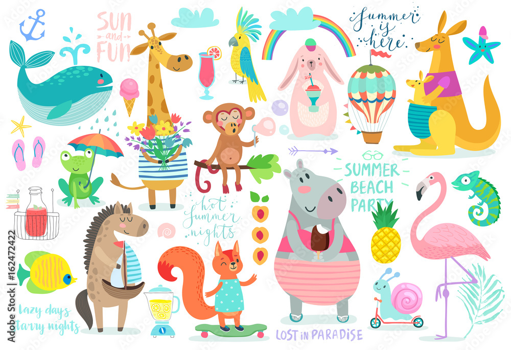 Animals hand drawn style, Stock Vector | Adobe Stock