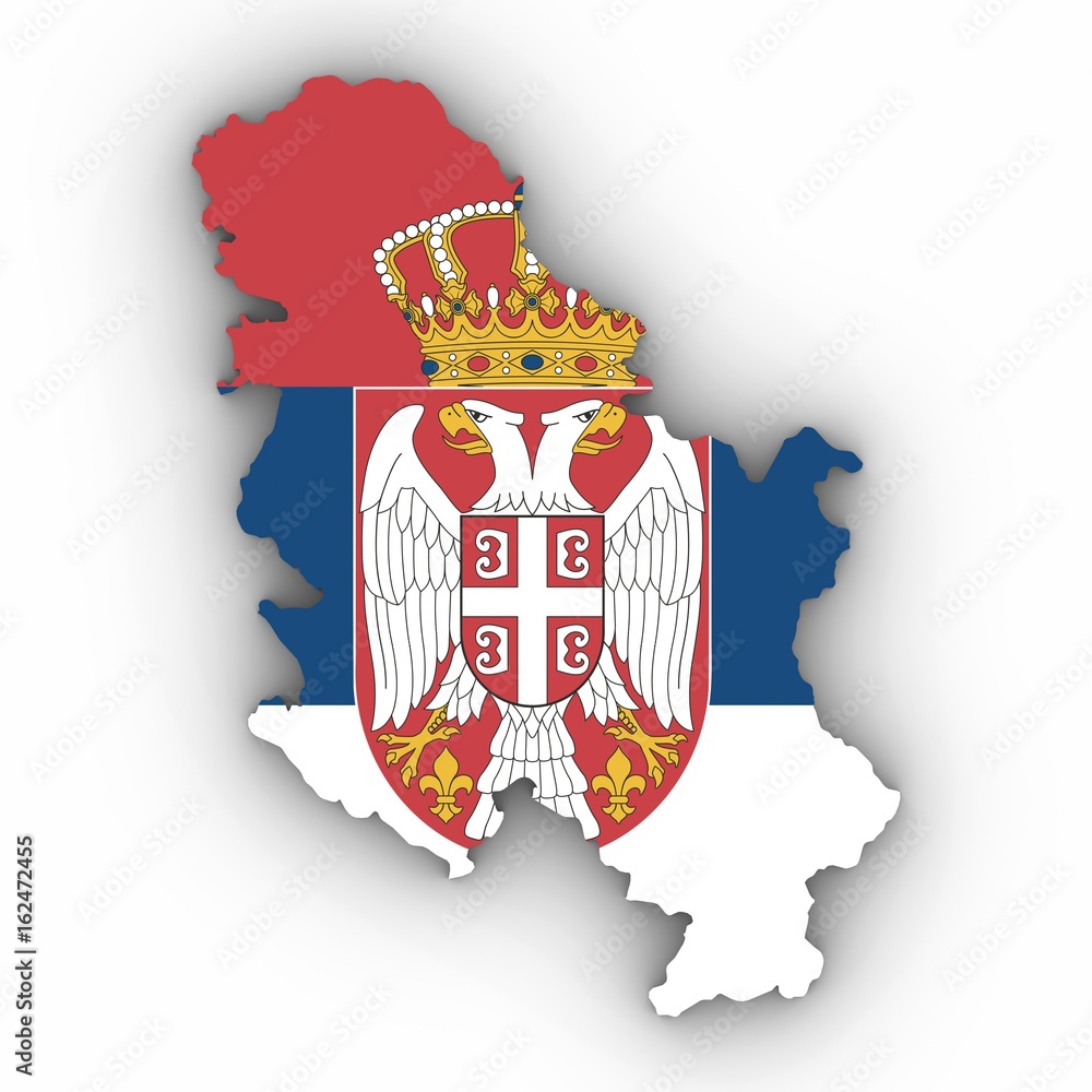 White And Alack Serbia Flag