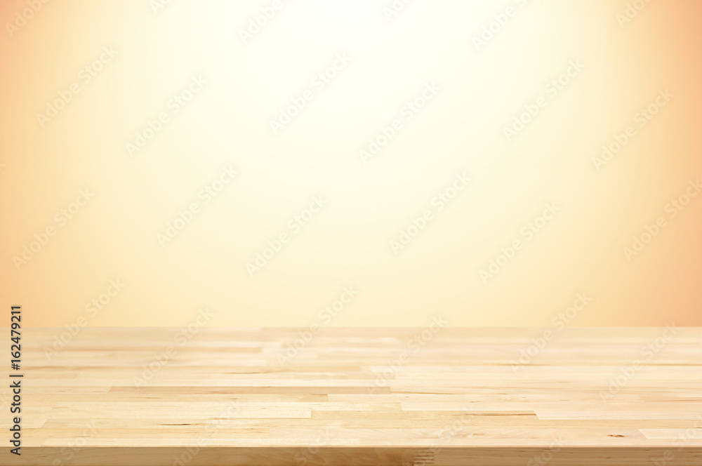 Wood table top on gradient beige background Stock Photo | Adobe Stock