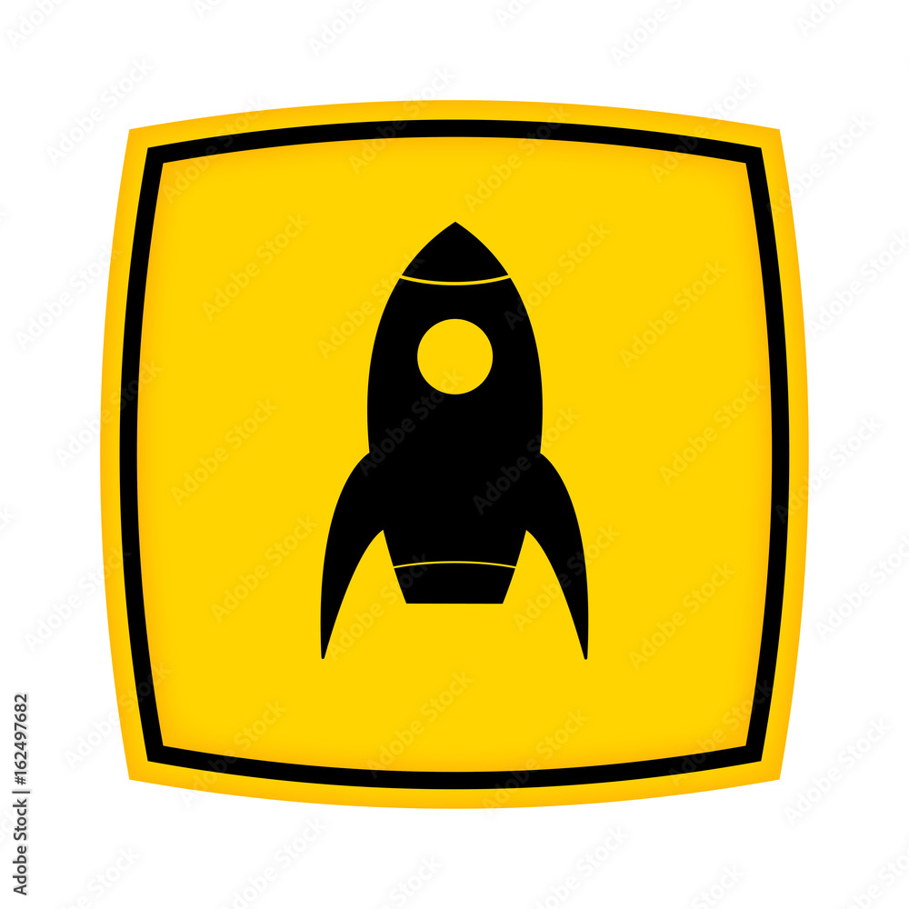 gelbes Schild - Icon - Rakete Start-Up Stock-Vektorgrafik | Adobe Stock