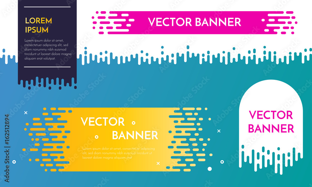 Vector banner template design with dripping irregular flow effect ...