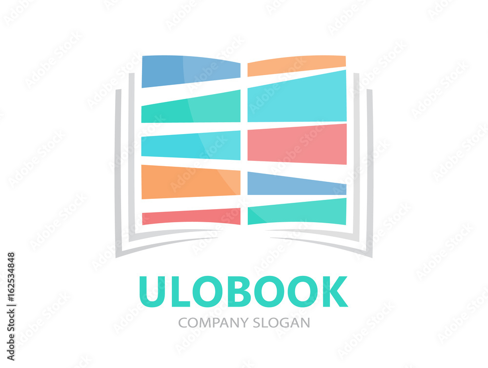 colored book logo concept Stock Illustration | Adobe Stock