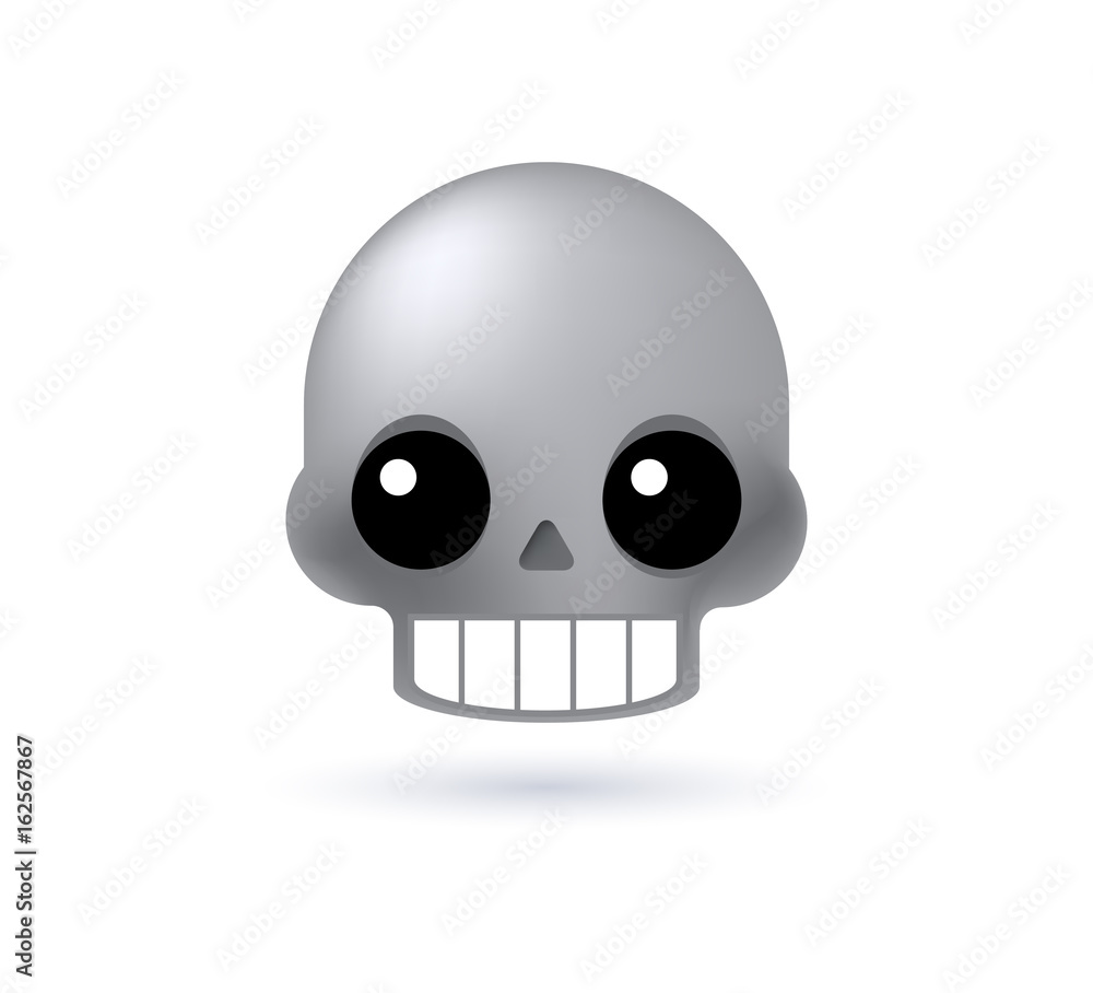 Skull Emoticon on White Background. Isolated Vector Illustration Stock ...