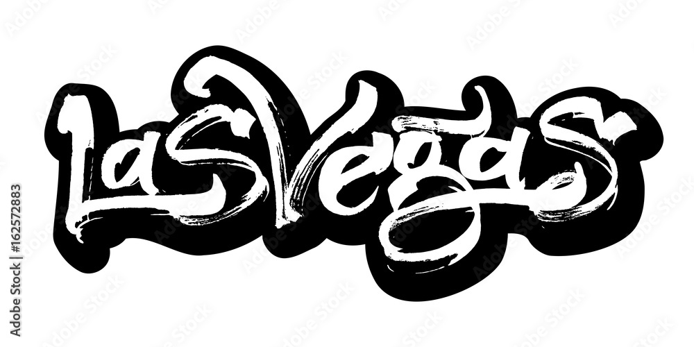 Las Vegas. Sticker. Modern Calligraphy Hand Lettering for Serigraphy ...