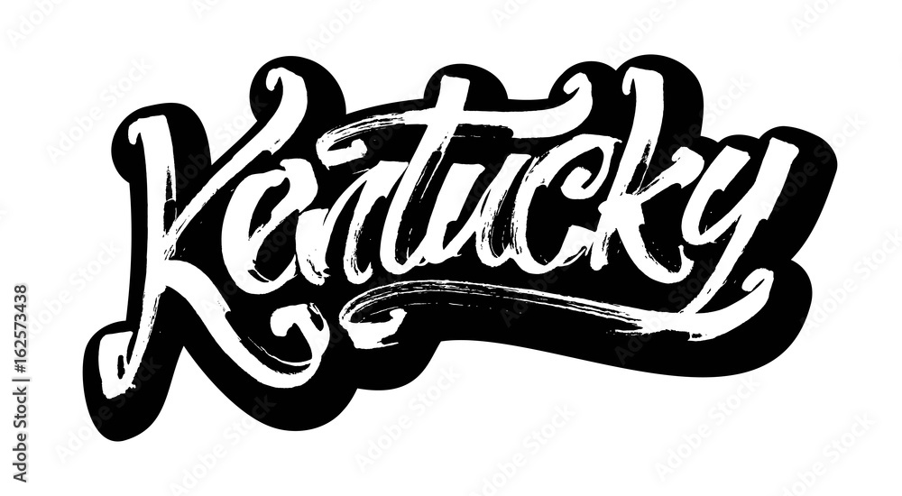 Kentucky. Sticker. Modern Calligraphy Hand Lettering for Serigraphy ...