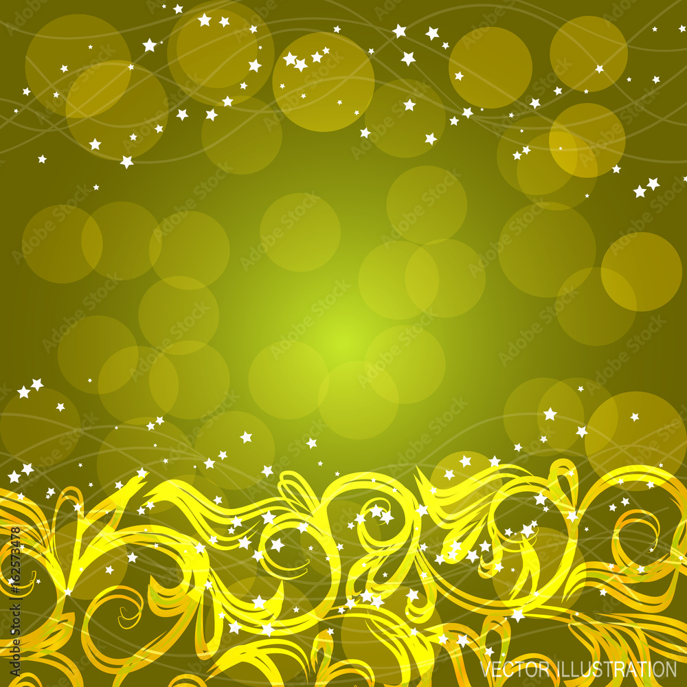 Yellow background with ornamental border.Vector illustration. Stock ...