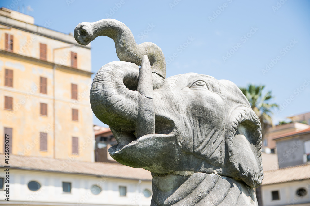 Ancient statue of Elephant in baths of Diocletian (Thermae Diocletiani ...