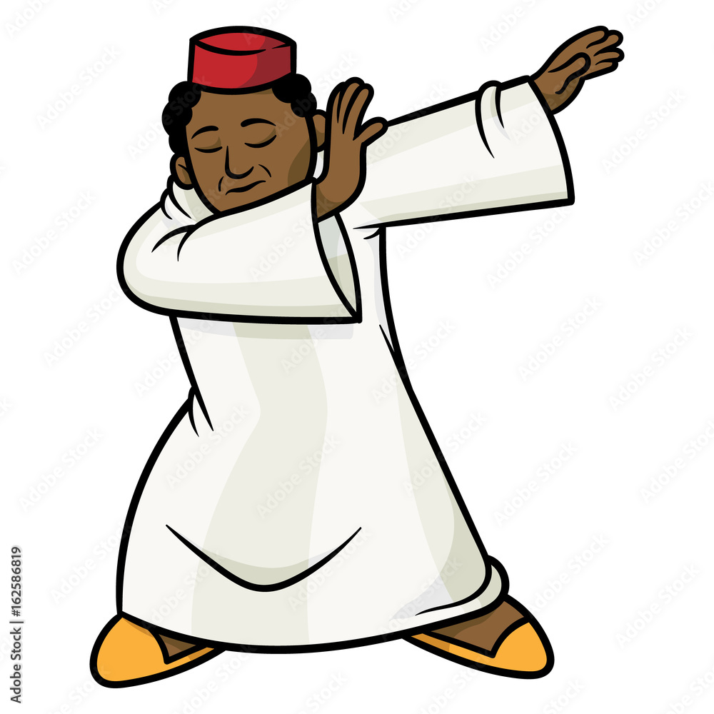 Cartoon Moroccan Man Dabbing Vector Illustration Stock Vector | Adobe Stock