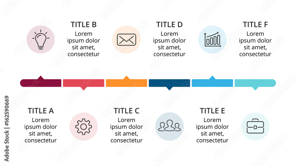 Vector circle timeline infographic, cycle diagram, years graph ...