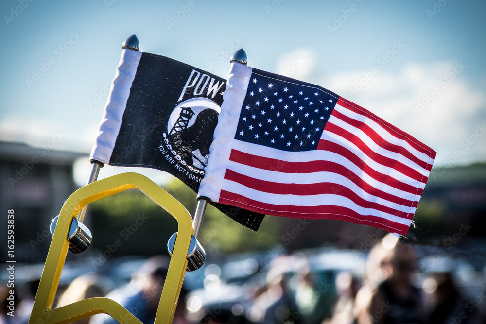 POW & American flag Stock Photo | Adobe Stock