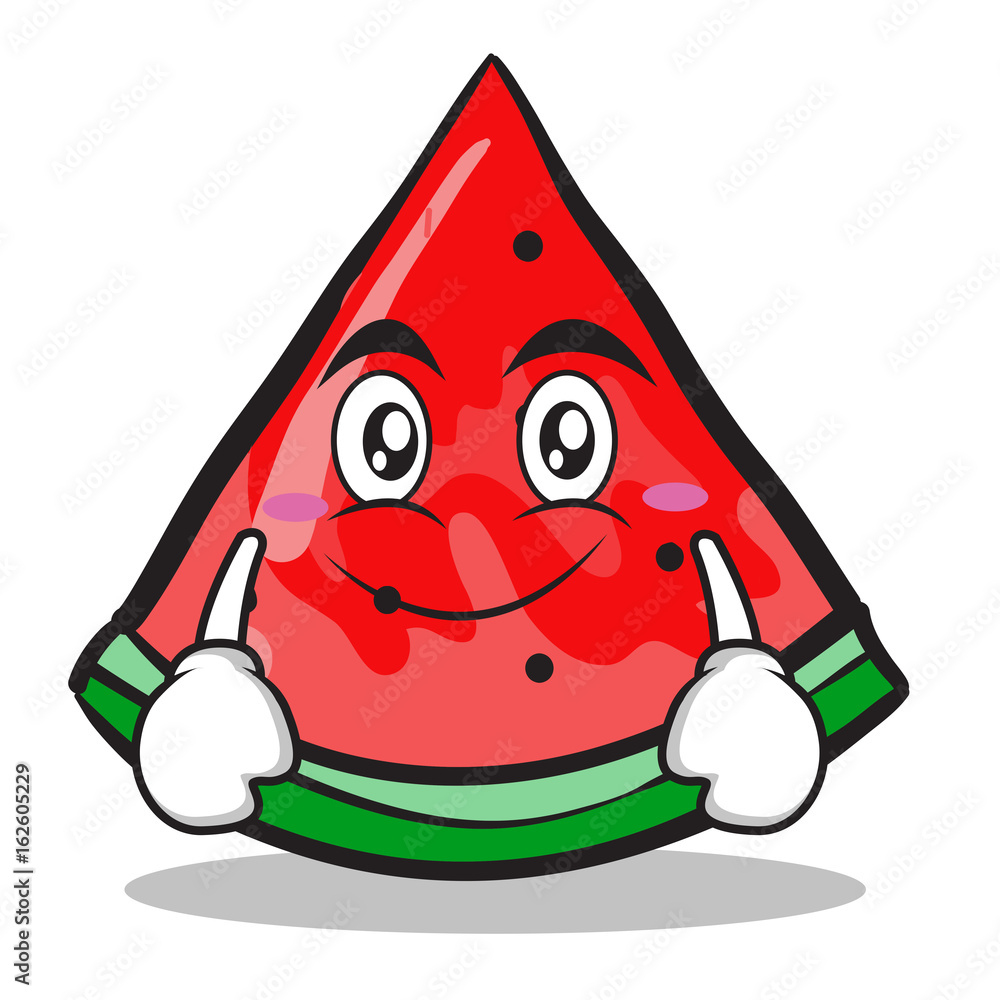 Smile face watermelon character cartoon style Stock Vector | Adobe Stock