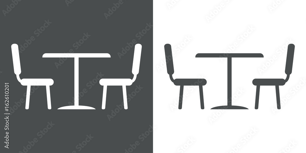 Icono plano comedor gris y blanco Stock Vector | Adobe Stock