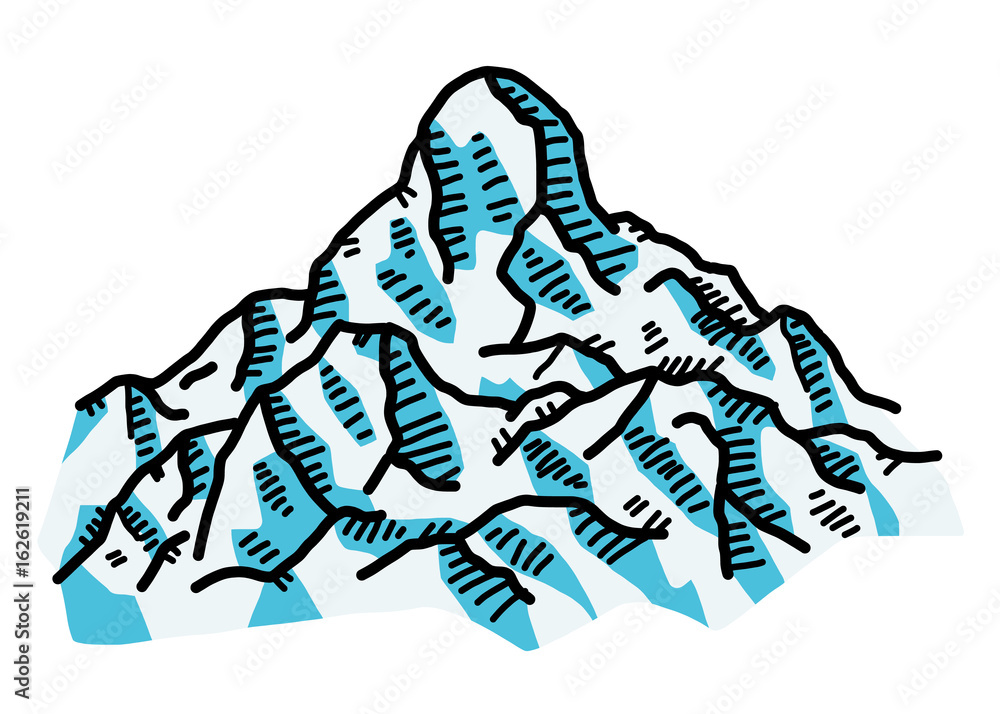 ice mountain / cartoon vector and illustration, hand drawn style ...