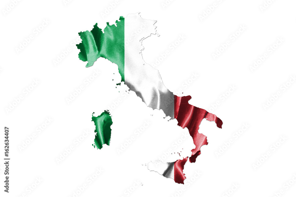 Map of Italy With Italian Flag. Official colors and proportion ...