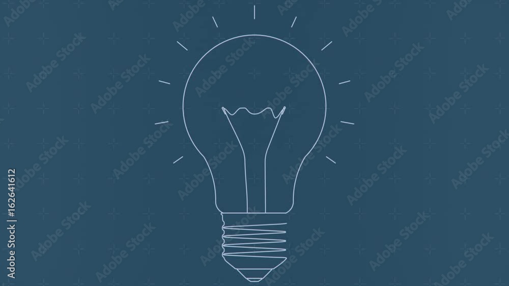 Idea. A light bulb draws on, then turns into a real object. High ...