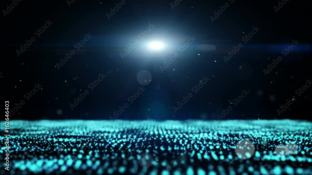 Dark blue abstract animation background with moving and flicker ...