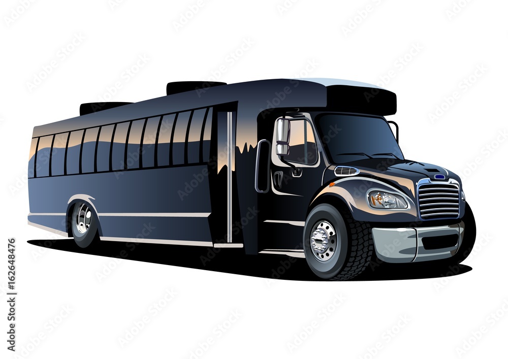 Cartoon shuttle bus. Available EPS-10 vector format separated by groups ...