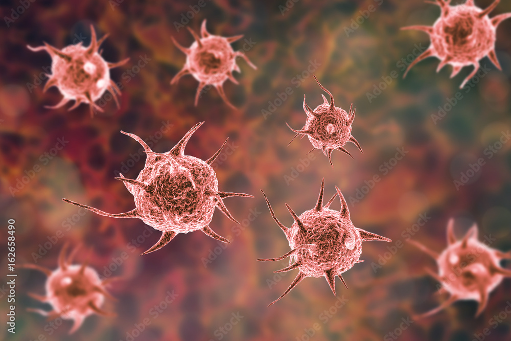 Parasites, pathogenic microbes on colorful background. 3D illustration ... Parasites, pathogenic microbes on colorful background. 3D illustration ...