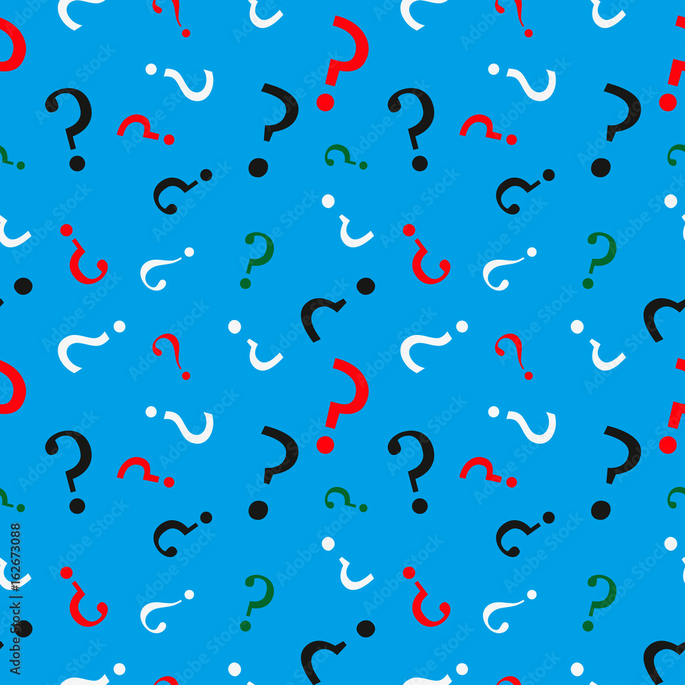Vector seamless pattern with question marks. Monochrome hipster ...