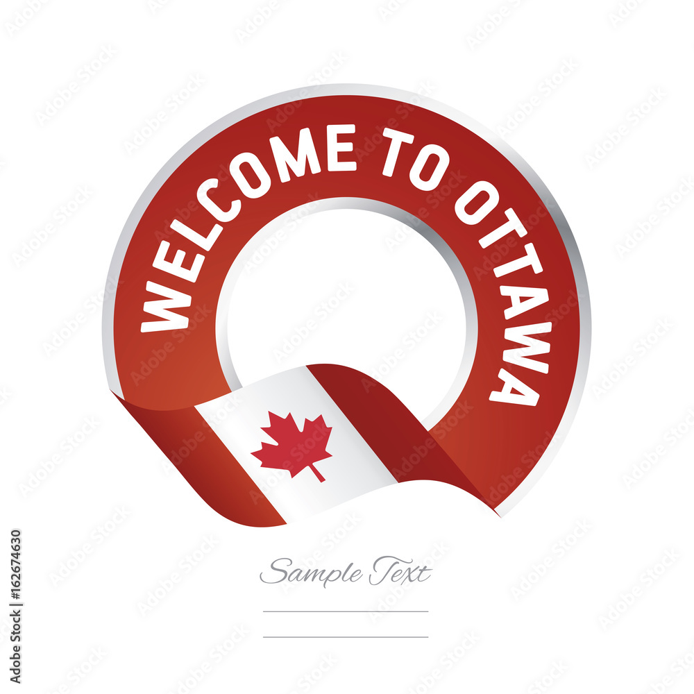 Welcome to Ottawa Canada flag logo icon Stock Vector | Adobe Stock