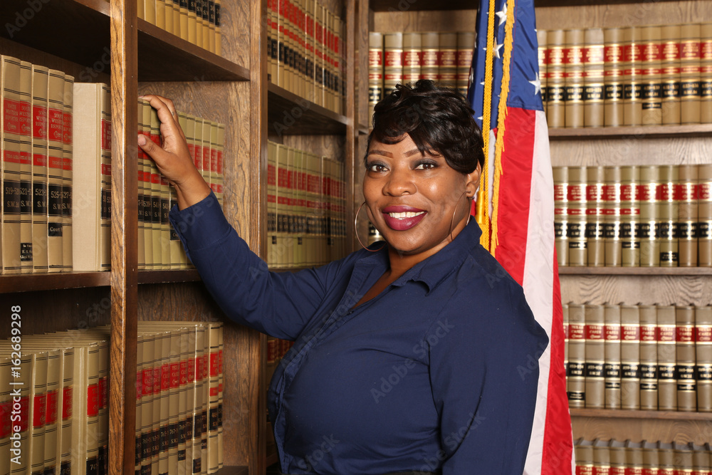 Portrait of an attractive African American woman, female attorney in ...