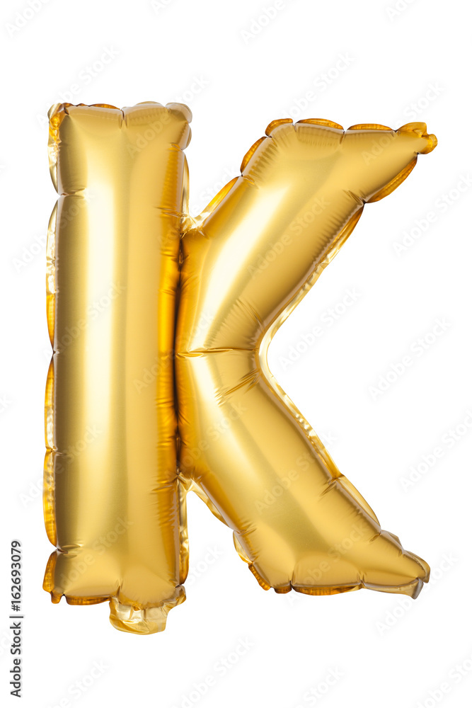 Letter K from English alphabet of balloons isolated on white background ...