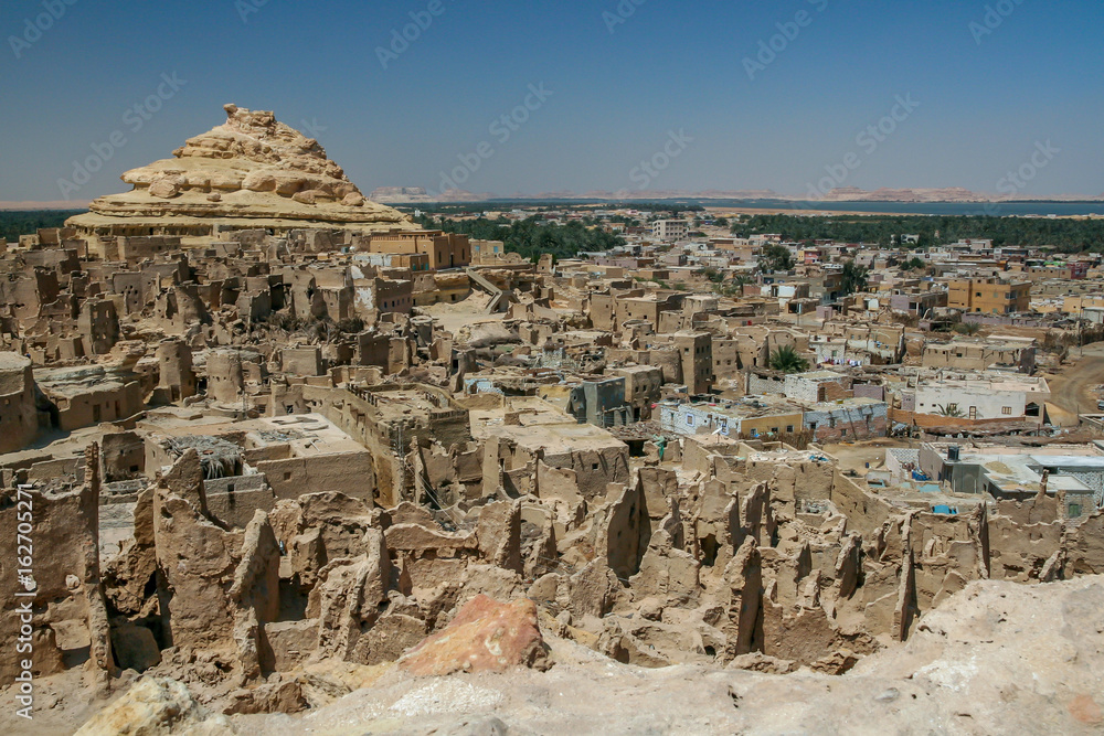 The Siwa oasis between the Qattara Depression and the Egyptian Sand Sea ...