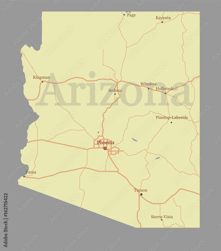 Arizona vector State Map with Community Assistance and Activates Icons ...