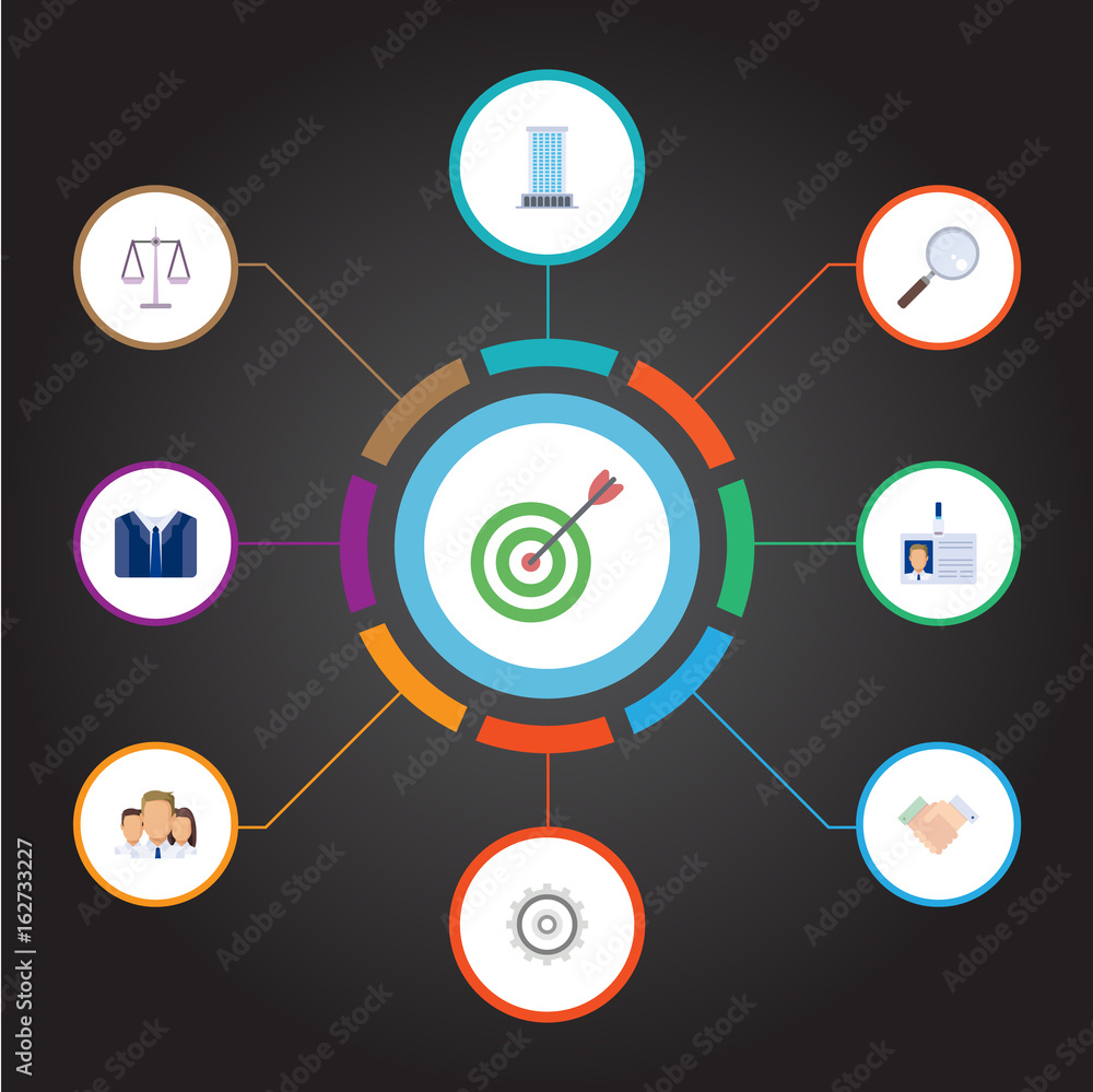 Flat Icons Office, Libra, Handshake Vector Elements. Set Of Job Flat ...