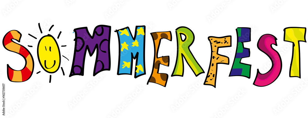 Sommerfest Banner Kinderzeichnung Vektor Stock Vector | Adobe Stock