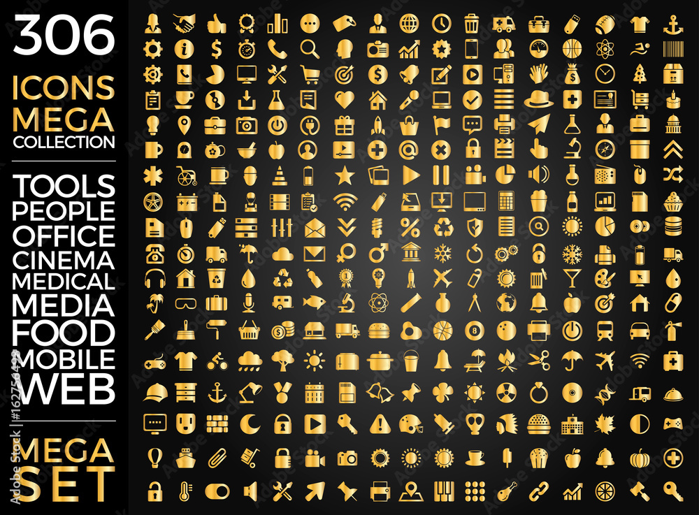 Set Of Icons, Quality Universal Pack, Big Icon Collection Vector Design ...