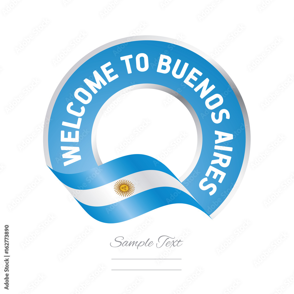Welcome to Buenos Aires Argentina flag logo icon Stock Vector | Adobe Stock