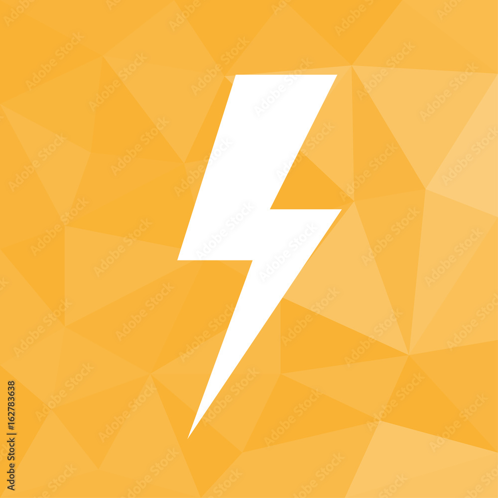 Blitz - Icon mit geometrischem Hintergrund gelb Stock-Vektorgrafik ...