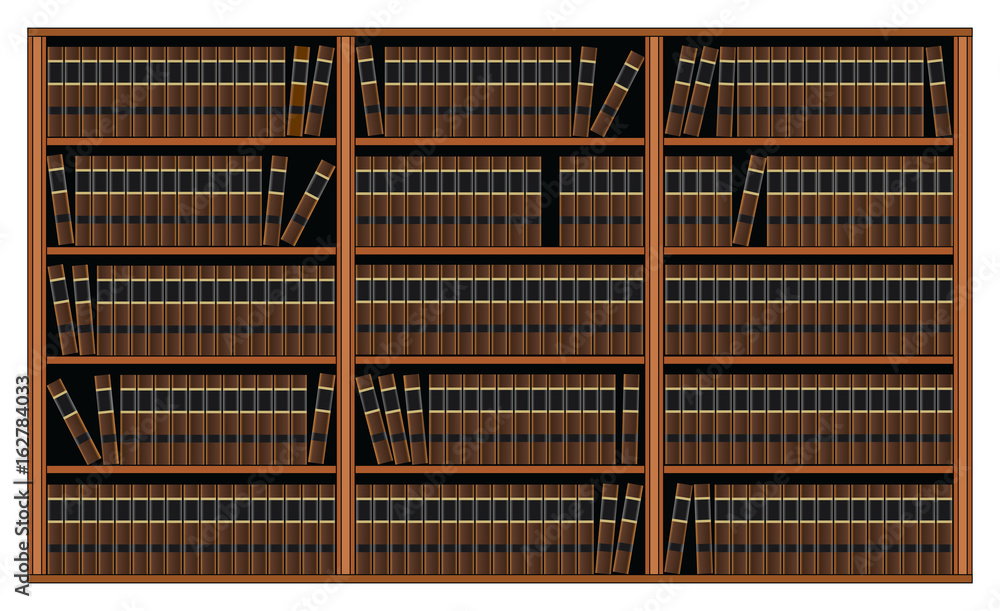 Bookcase With Books - Library is an illustration of a background of ...
