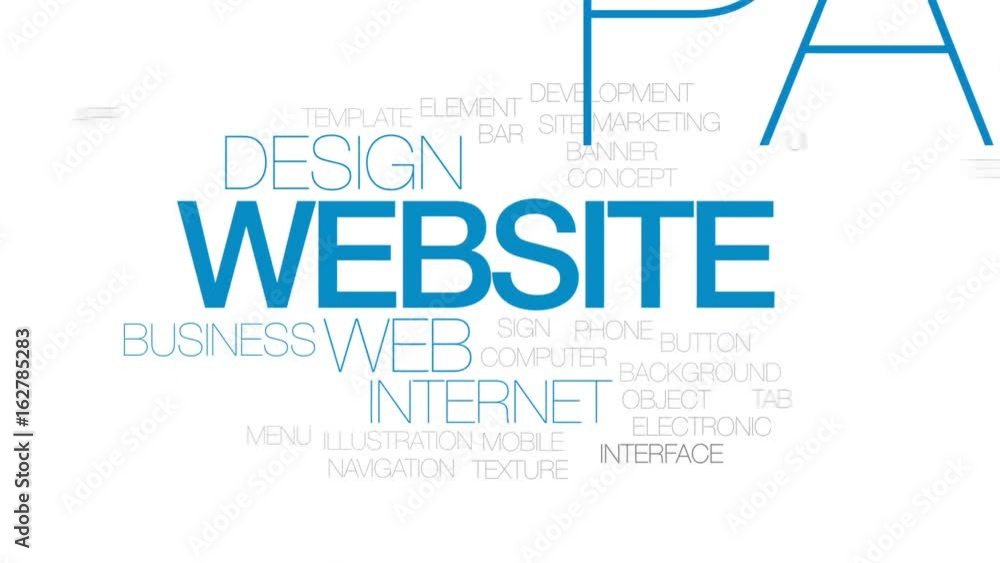 Website animated word cloud, text design animation. Kinetic typography ...