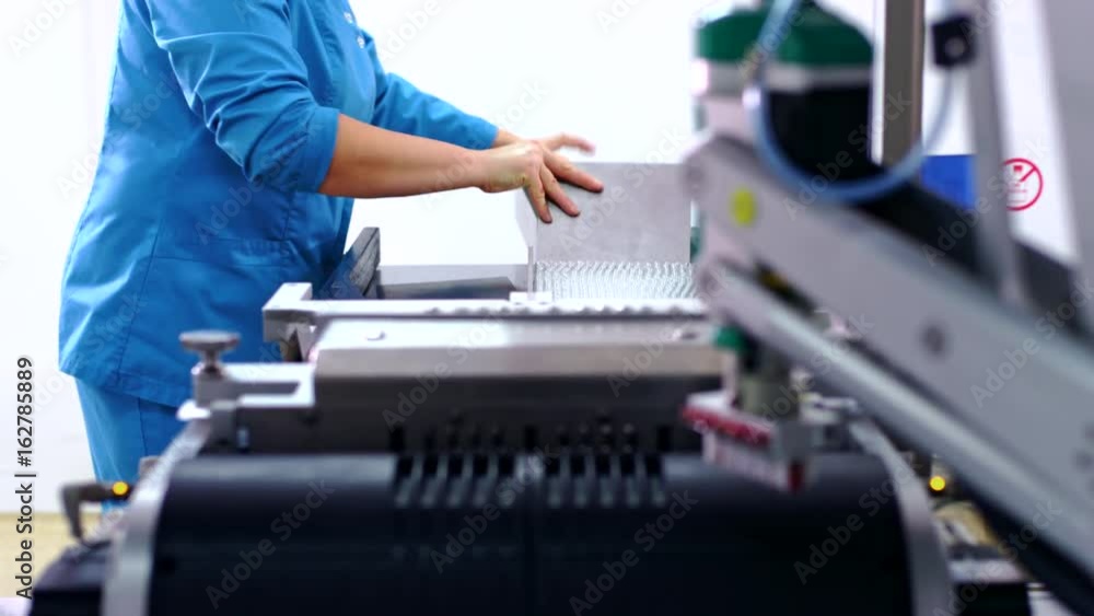 Pharmaceutical equipment. Pharmaceutical machine. Medical vial ...