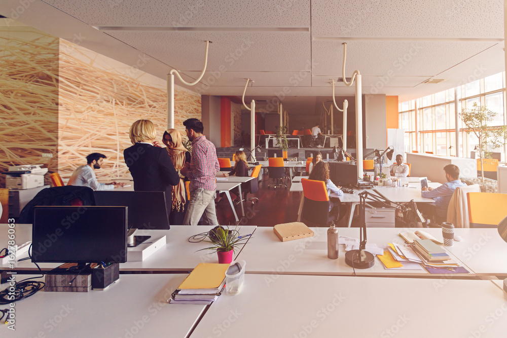 startup business people group working everyday job at modern office ...