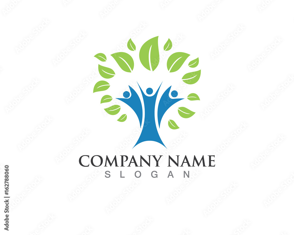 Tree people logo people unity,communication logo Stock Vector | Adobe Stock