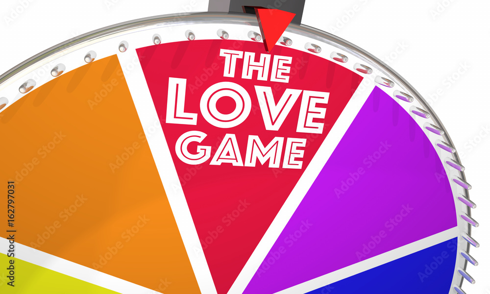 The Love Game Spinning Wheel Play Romance 3d Illustration Stock Photo ...