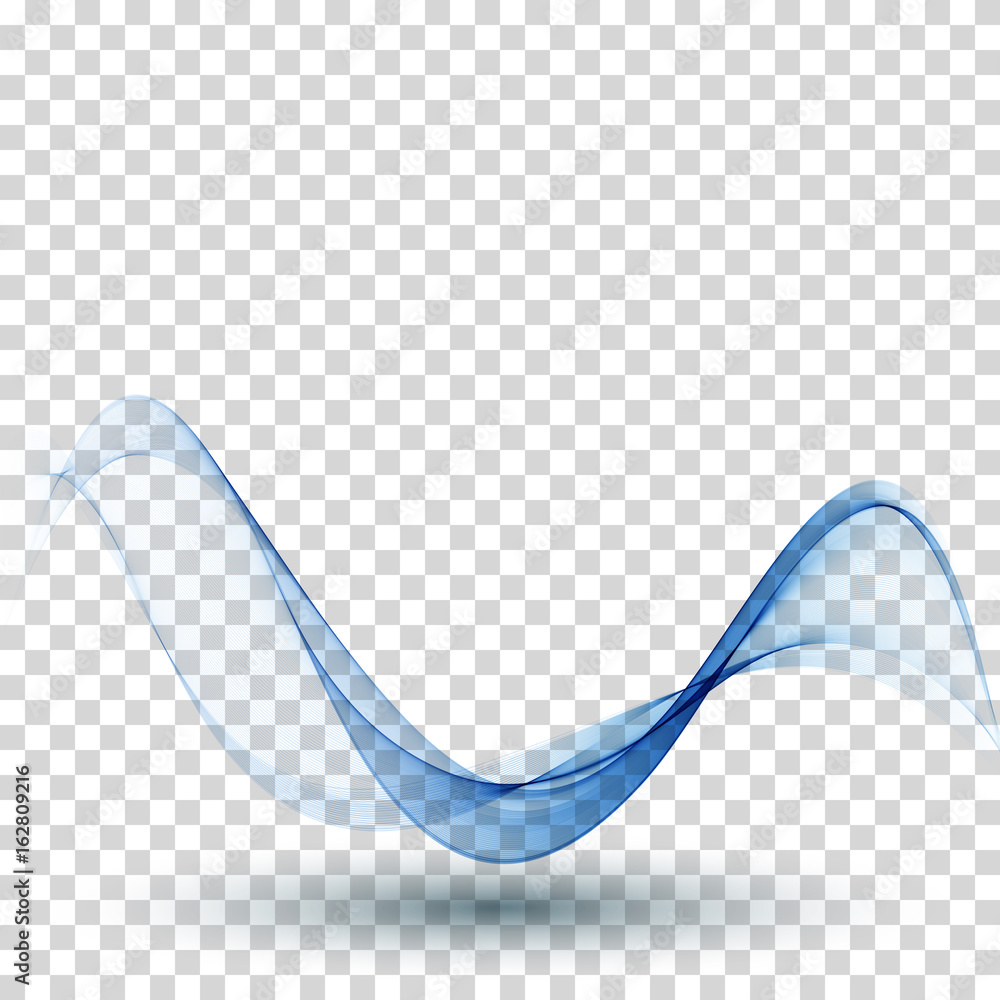 Abstract Blue Wave on Transparent Background. Stock Vector | Adobe Stock