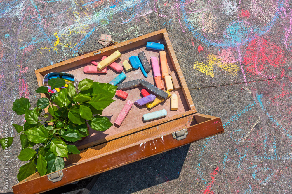 Floor Chalk Drawings