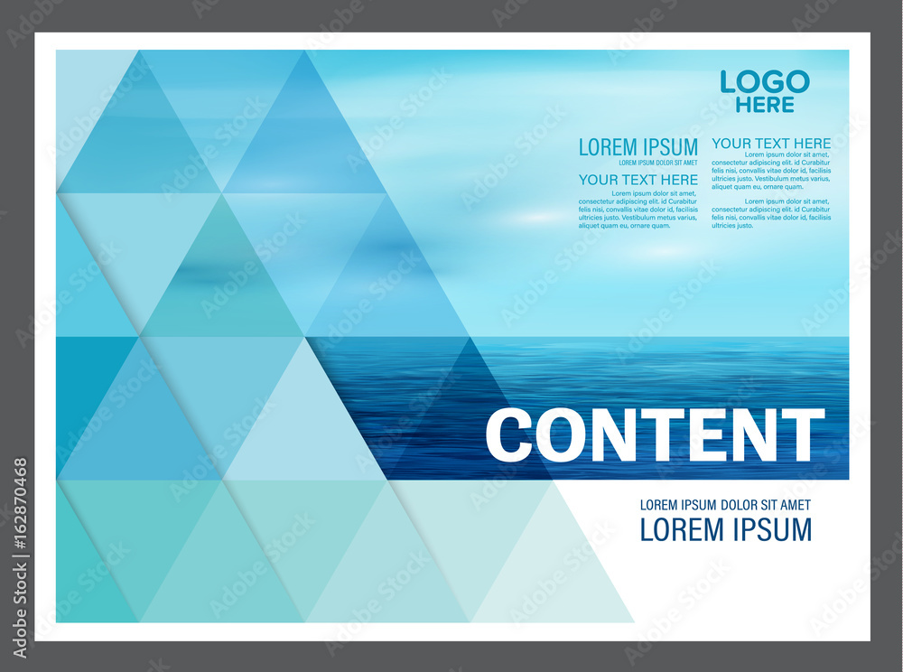 Summer Sea and blue sky presentation layout design template background ...