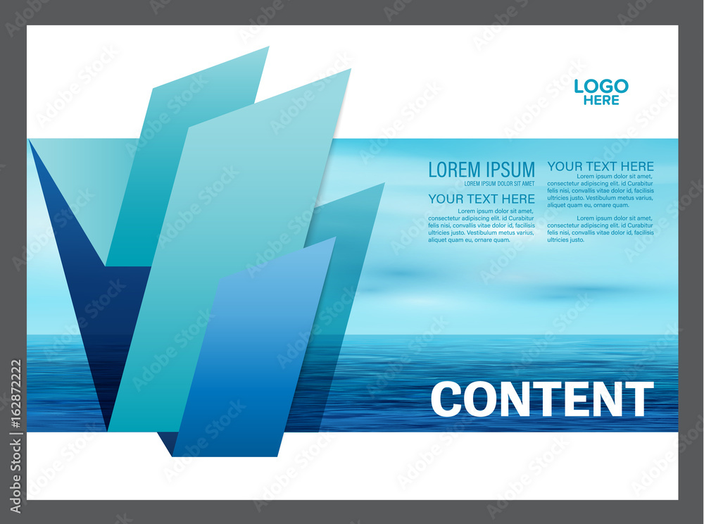 Summer Sea and blue sky presentation layout design template background ...