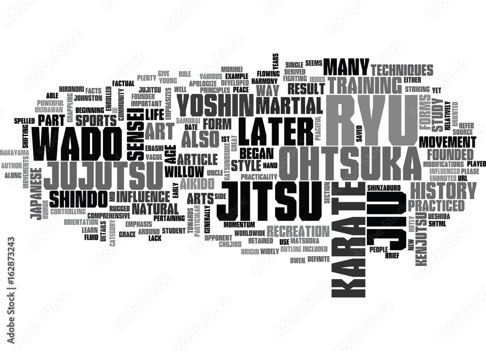 Poster A BRIEF HISTORY OF WADO RYU KARATE PART I OF III TEXT WORD CLOUD ...