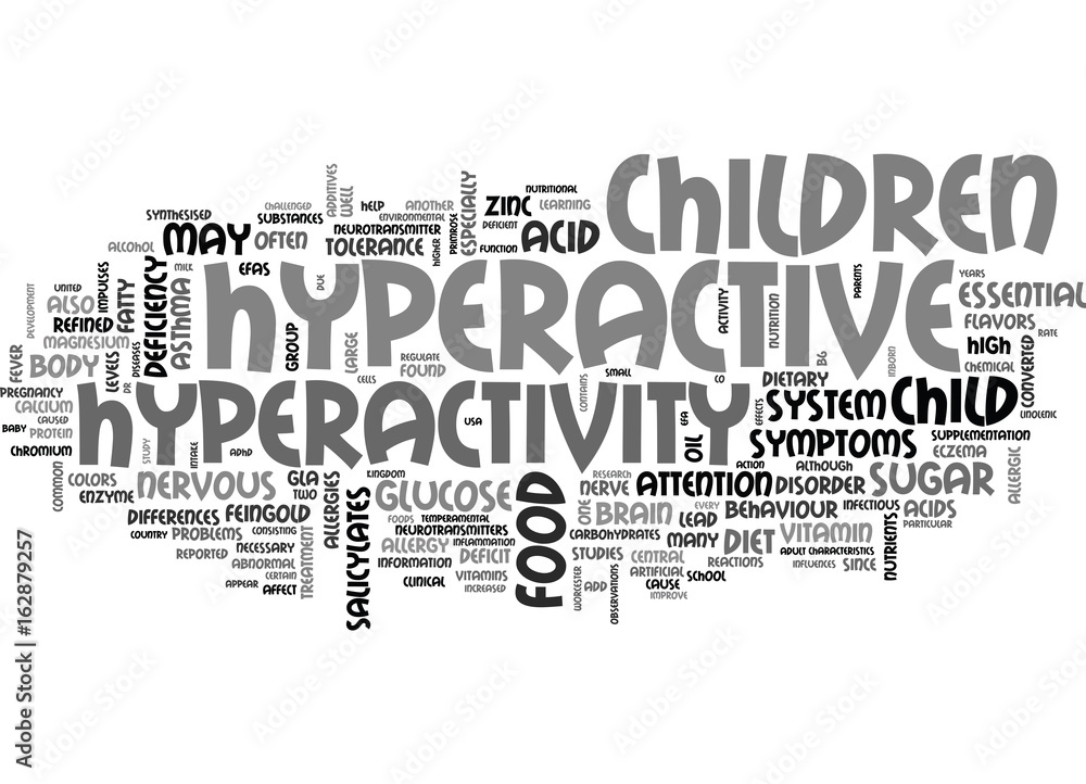 ADHD HYPERACTIVITY TEXT WORD CLOUD CONCEPT Stock Vector | Adobe Stock