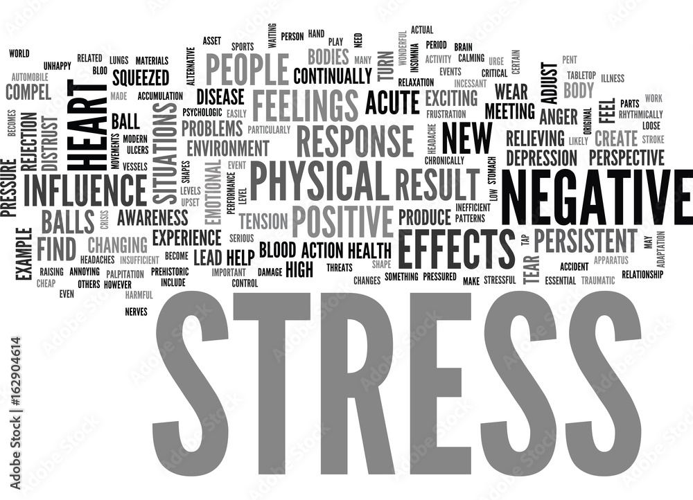 WHAT ARE THE NEGATIVE EFFECTS OF STRESS TEXT WORD CLOUD CONCEPT Stock ...