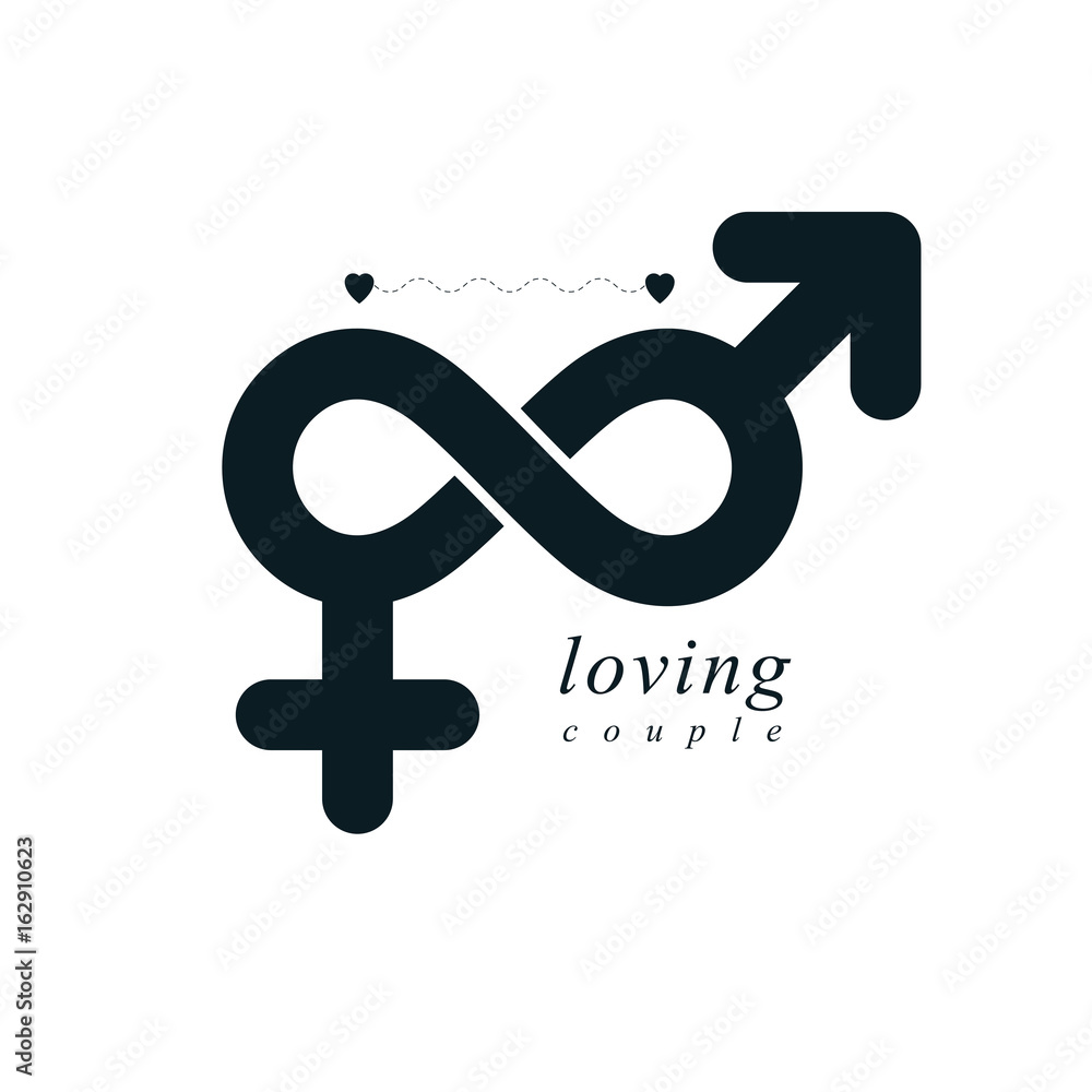 Timeless Loving Couple concept, vector symbol created with infinity ...